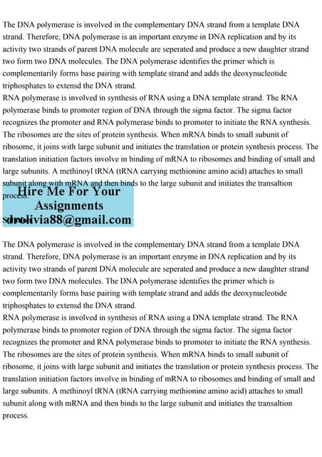 The Dna Polymerase Is Involved In The Complementary Dna Strand From Pdf