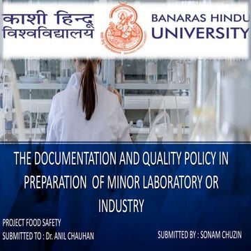 THE DOCUMENTATION AND QUALITY POLICY IN PREPARATION OF MINOR LABORATORY ...