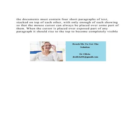 the documents must contain four short paragraphs of text, stacked .docx