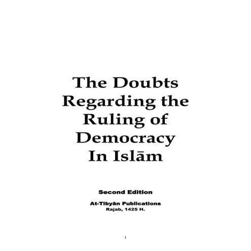 The Doubts Regarding The Ruling Of Democracy In Islam | PDF
