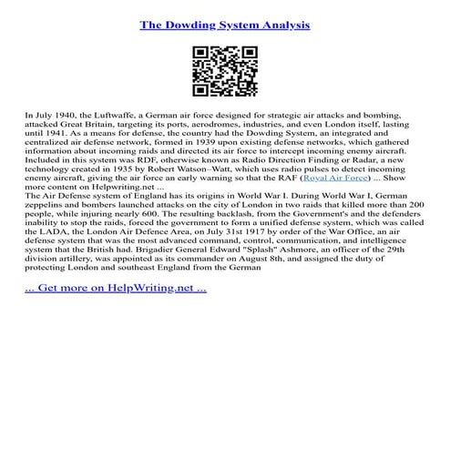 The Dowding System Analysis | PDF