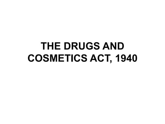 Misbranded and spurious cosmetics | PPTX