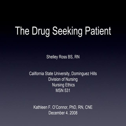 The Drug Seeking Patient | PPT