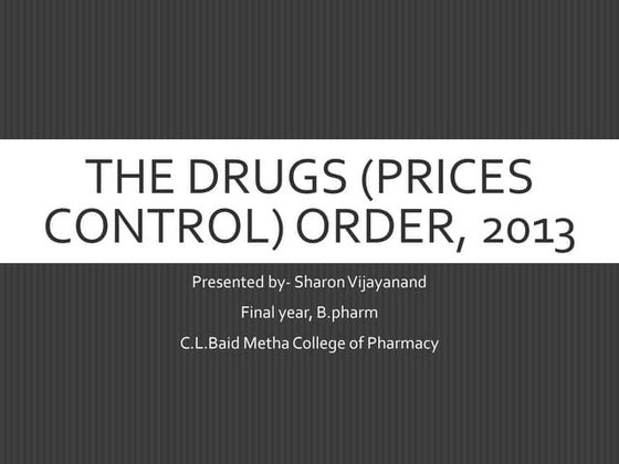 Drug and price control order | PPT