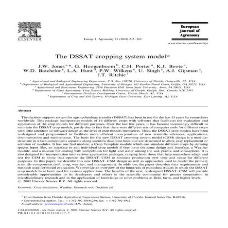 The dssat cropping system model | PDF