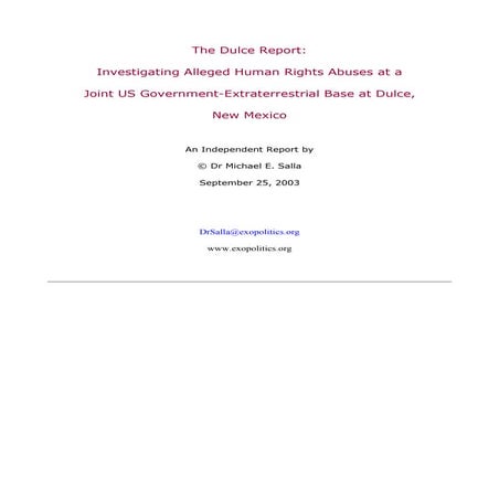 The Dulce Report | PDF