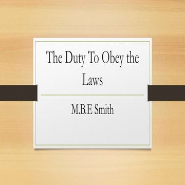 The duty to obey the laws | PPTX