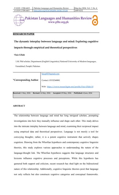 A Cognitive Semantic Analysis Of Arabic Verb Of Visual Perception (Ra A ...