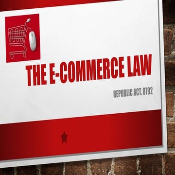 The e commerce law | PPTX