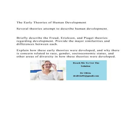 The Early Theories of Human DevelopmentSeveral theories atte.docx