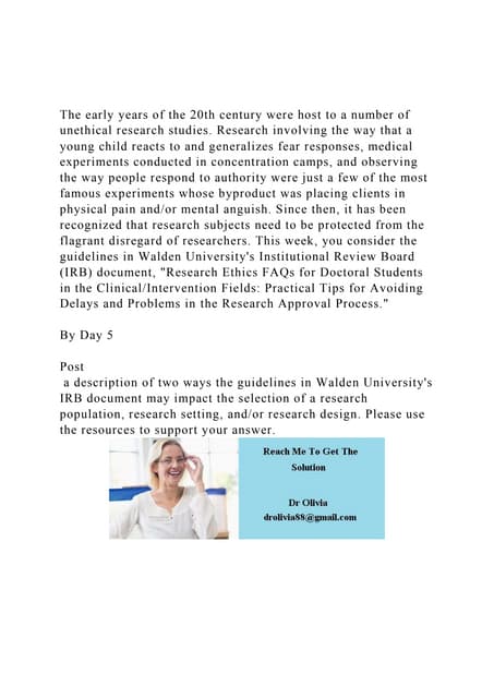 The Research Approval ProcessThe early years of the 20th century w.docx