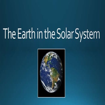 The earth in the solar system | PPT