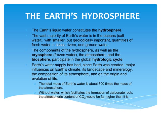 Water Distribution on Earth | PPTX