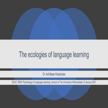 The ecologies of language education | PPT