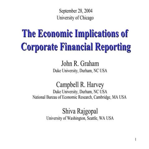 The Economic Implications of Corporate Financial Reporting | PPT