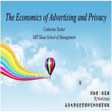 The economics of advertising and privacy | PDF