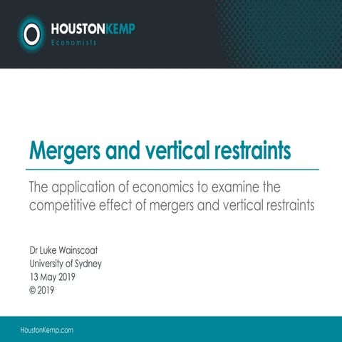 The economics of regualtion: mergers and vertical restraints | PDF