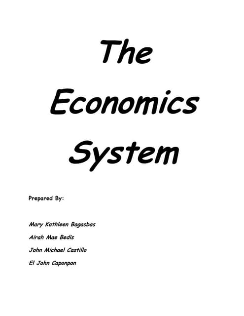 Types of economic systems | PPT