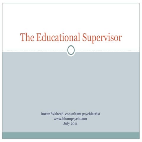 The Educational Supervisor | PPT