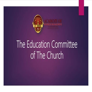 The education committee of the church | PPT