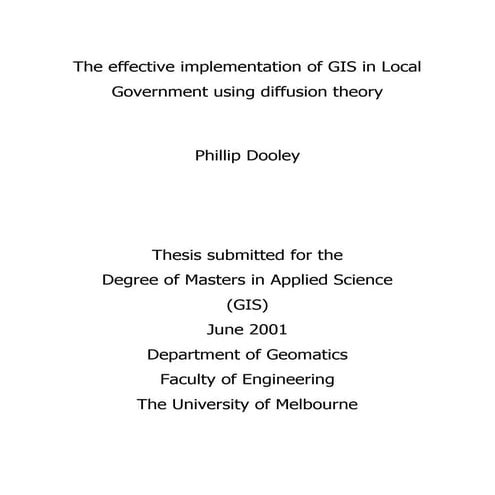 The effective implementation of gis in local government phillip dooley | PDF