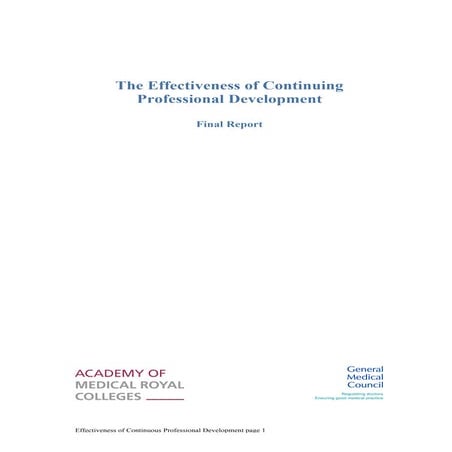 The effectiveness of continuing professional development | PDF