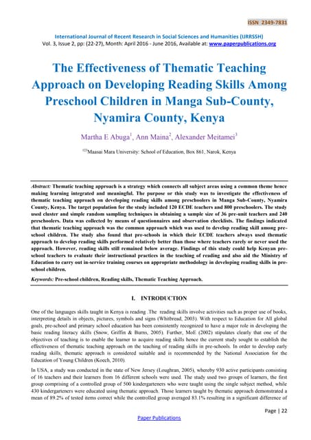 Thematic approach | PPTX