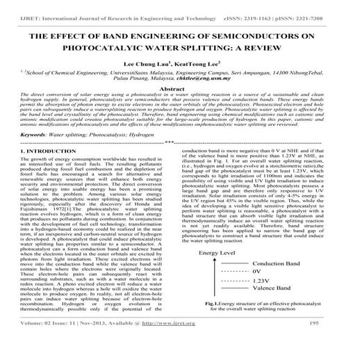 The effect of band engineering of semiconductors on photocatalyic water ...