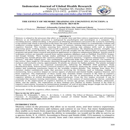 The Effect of Memory Training on Cognitive Function A Systematic Review.pdf