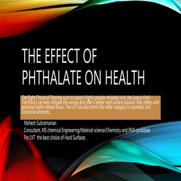 The effect of phthalate on health | PPT