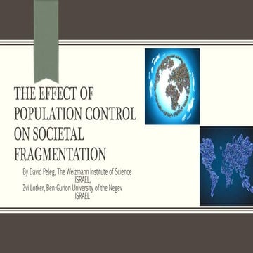 The Effect Of Population Control On Societal Fragmentation End 5 Ppt