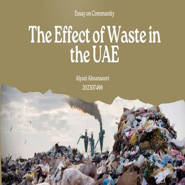 The Effect of waste in the UAE, Alyazi Almansoori, 202307496 | PDF ...