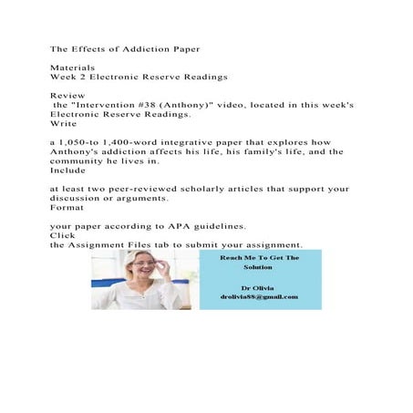 The Effects of Addiction PaperMaterialsWeek 2 Electronic Reser.docx ...