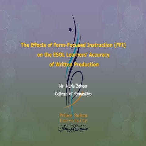 The Effects Of Form Focused Instruction Pptx Educational Assessment Education