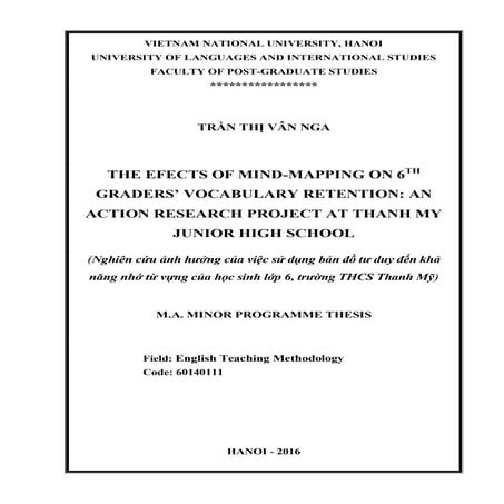 The Effects of mind-mapping on the 6th graders’ vocabulary retention - An action research ...