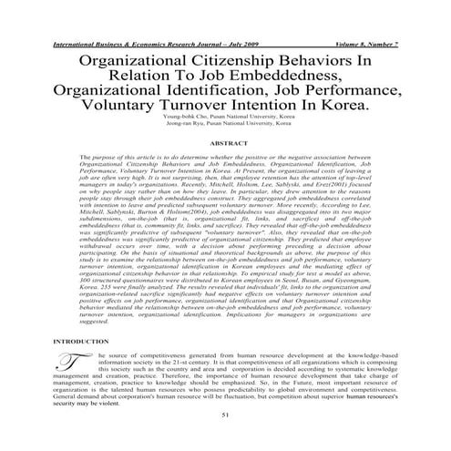 The effects of on the-job embeddedness | PDF