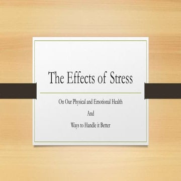 The effects of stress | PPT