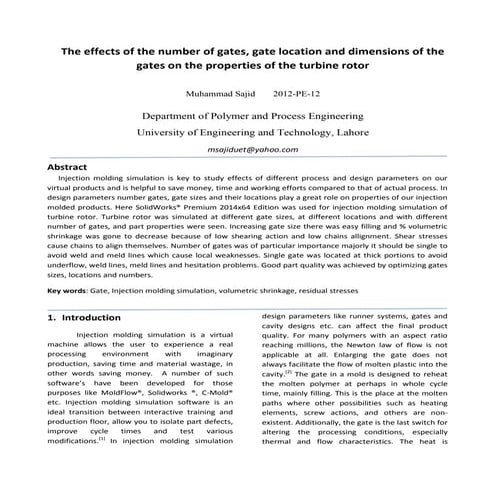 The effects of the number of gates, position of gates and dimension of ...