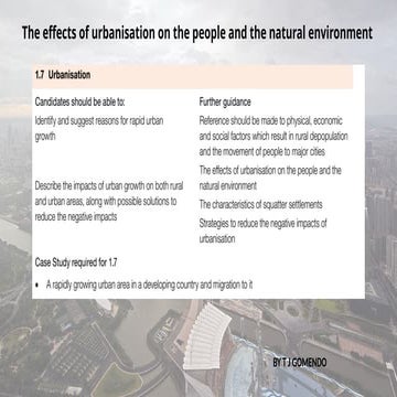 The effects of urbanisation on the people and the natural environment.pptx | Environmental ...