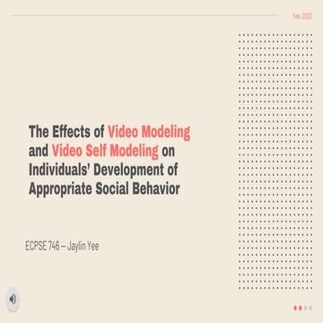 The Effects of Video Modeling | PPTX