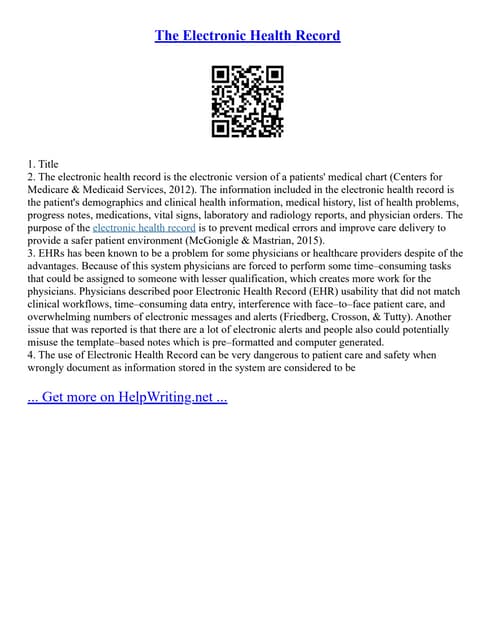 4.1 Shared care & Electronic Health Record | PPTX