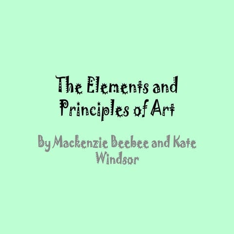 The elements and principles of art | PPT