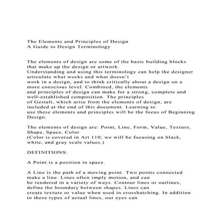 The Elements and Principles of Design A Guide to Design Term.docx