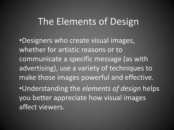 Foothill Technology High School - Art & Design: Elements of Design ...