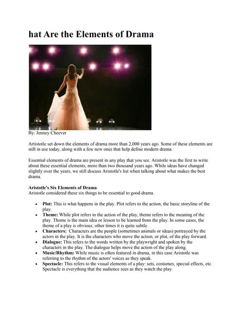 Elements of drama | PPT