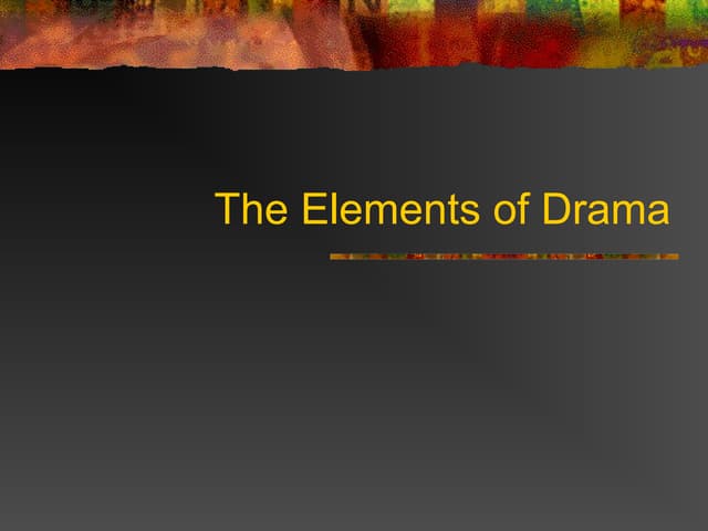Elements, Techniques and Literary Devices in Drama.pptx | Drama | Genres