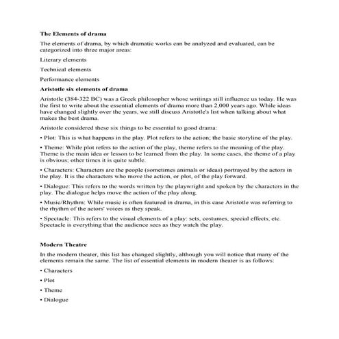 The elements of drama | PDF