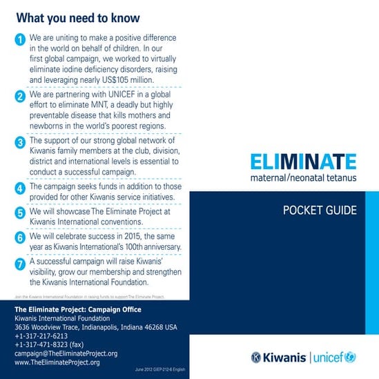 Eliminate Fundraising Info pocket guide | PDF