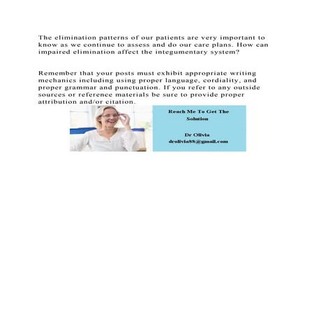 The elimination patterns of our patients are very important to know ...