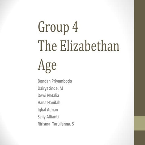 The Elizabethan Age | PPT